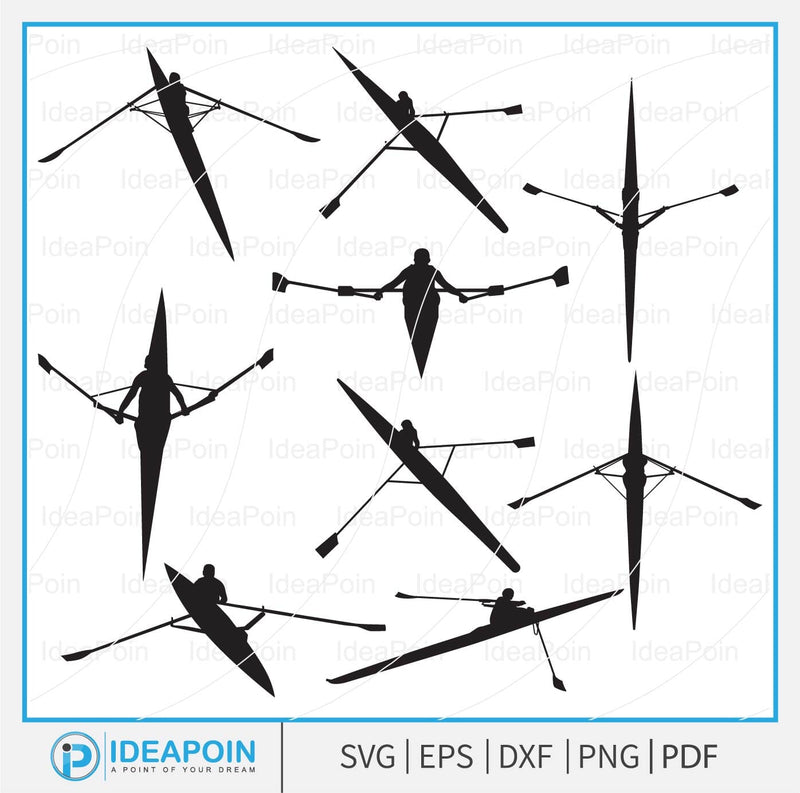 Rowing SVG, Rowing SVG Bundle, Rowing Oar Svg, Rowing Silhouette, kayak ...
