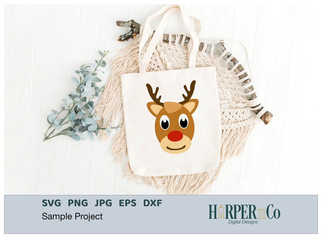 Rudolf Red Nosed Reindeer SVG PNG Cut EPS File - So Fontsy