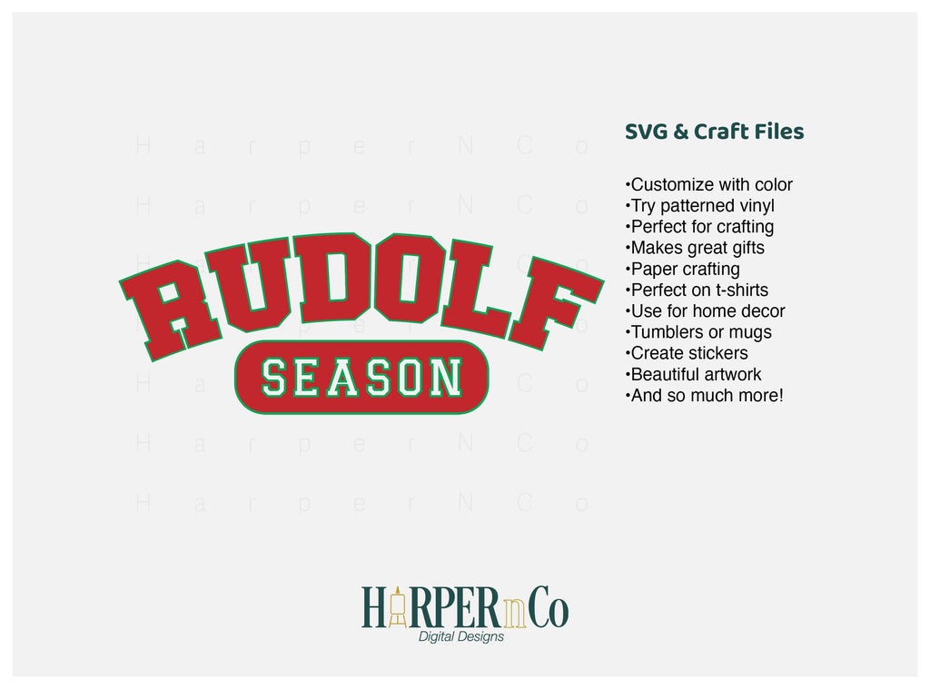 Rudolf Season SVG PNG Cut EPS File - So Fontsy