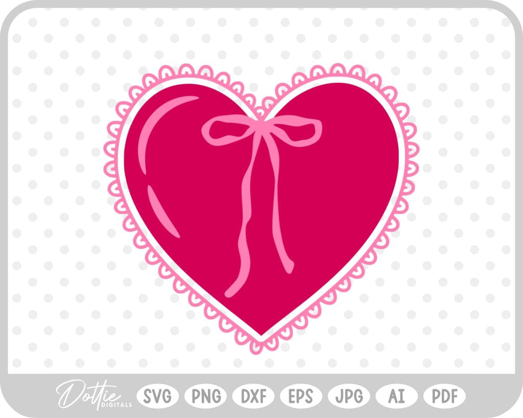 Ruffle Frilly Heart Frame Border - So Fontsy
