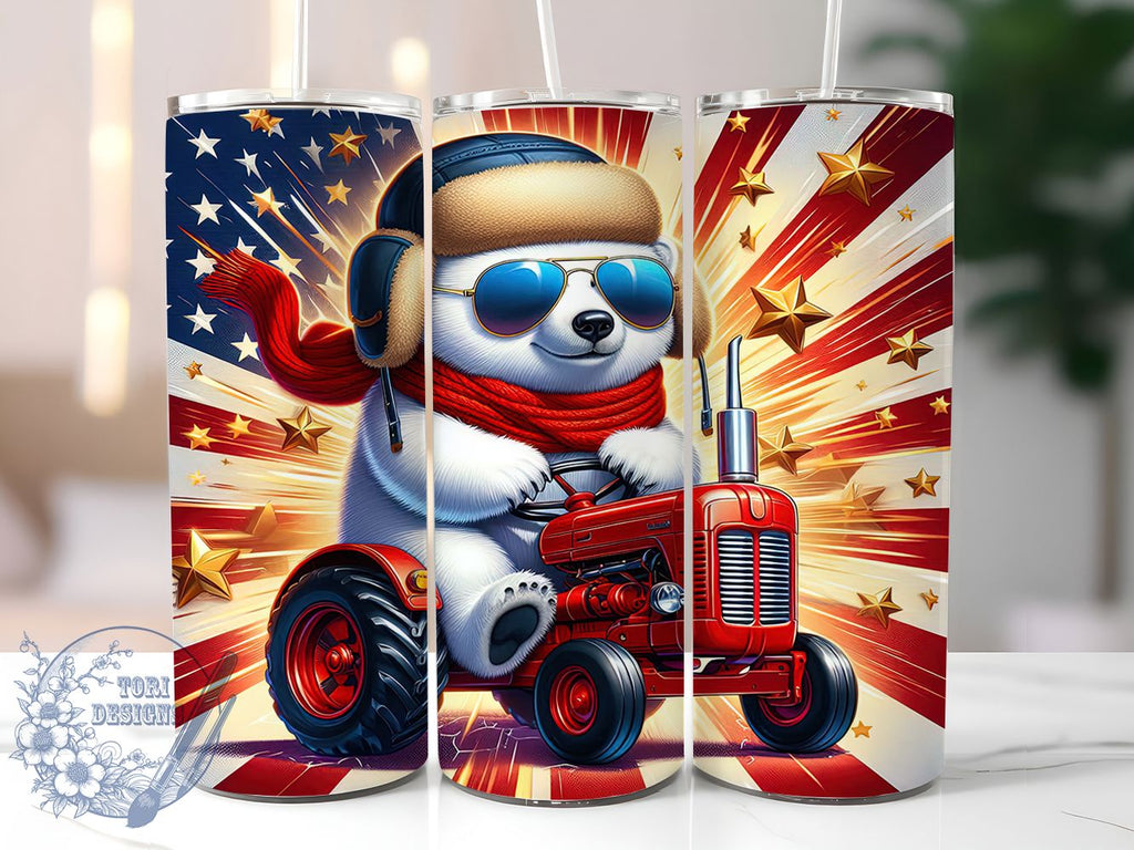 Rustic Bear Tractor Farm Life Tumbler, Farm Life Cup, Country Bear Wrap ...