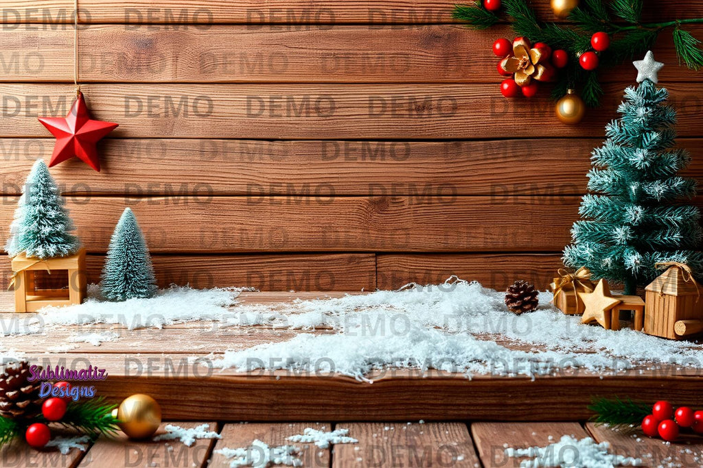 Rustic Christmas Display Background - So Fontsy