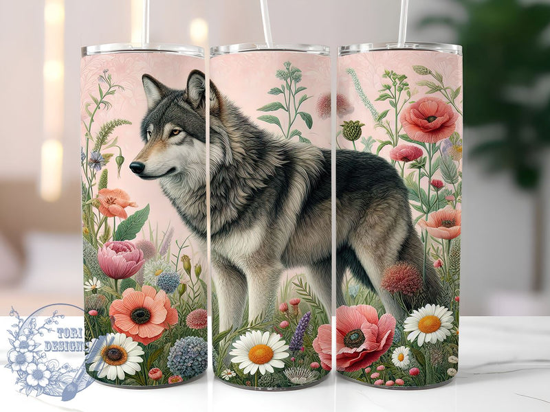 Rustic Wolf Tumbler Wrap, Wolf Tumbler, Wildlife Decor, Animal Lover ...