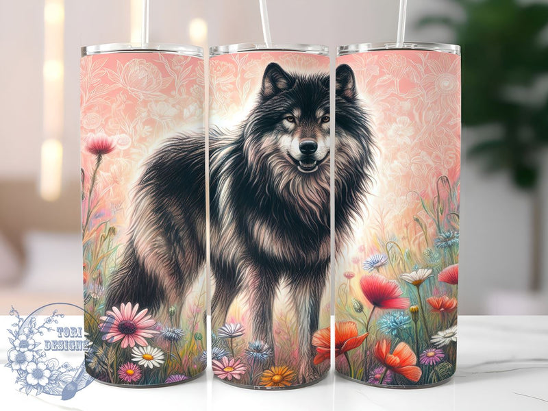 Rustic Wolf Tumbler Wrap, Wolf Tumbler, Wildlife Decor, Animal Lover ...
