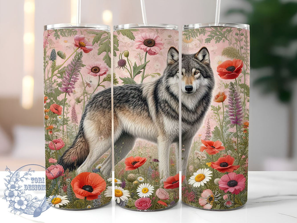 Rustic Wolf Tumbler Wrap, Wolf Tumbler, Wildlife Decor, Animal Lover ...