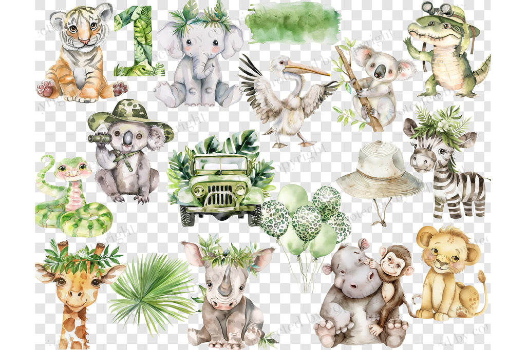 Safari Clipart Bundle | Jungle Animals Set - So Fontsy