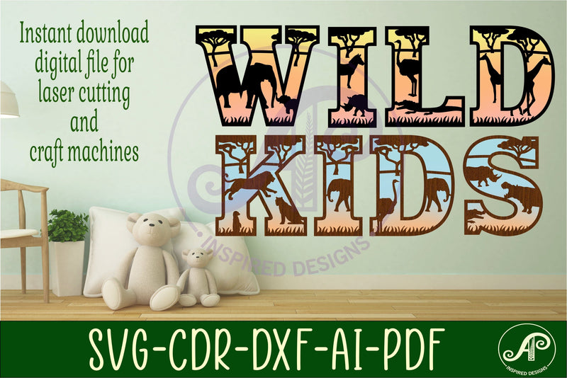 Safari theme alphabet set. 2 layer 49 letters. - So Fontsy
