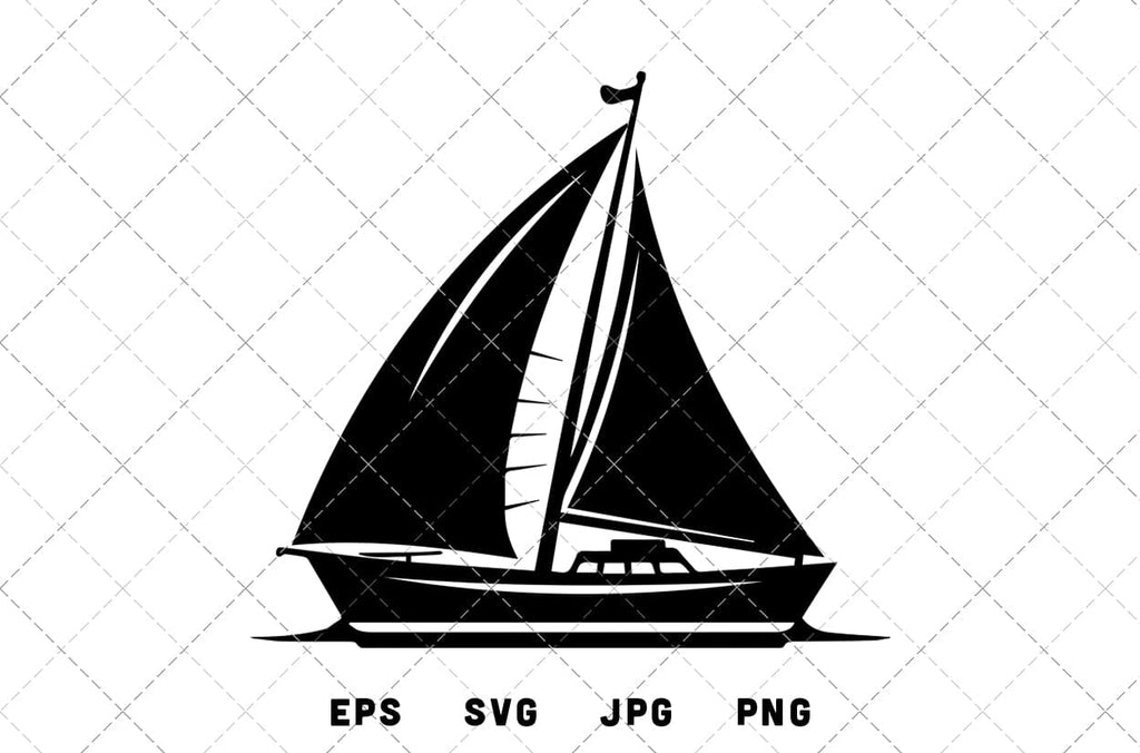 Sail Boat Vector Graphics - JPG, SVG, PNG, EPS - Digital Download with ...