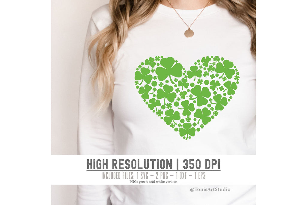 Saint Patrick's Day Heart SVG Cut Files - So Fontsy