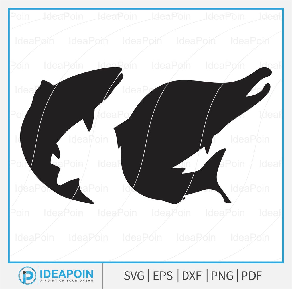 Salmon fishing svg, Salmon Fish Cricut, Salmon Fishing silhouette ...