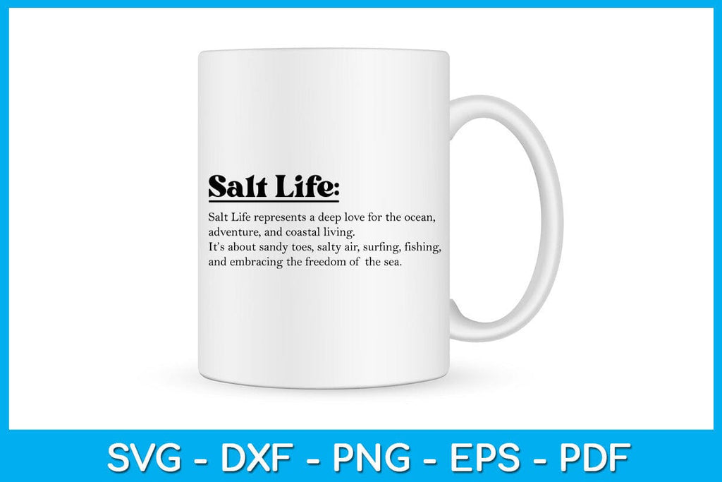 Salt Life Words SVG PNG PDF Cut File - So Fontsy