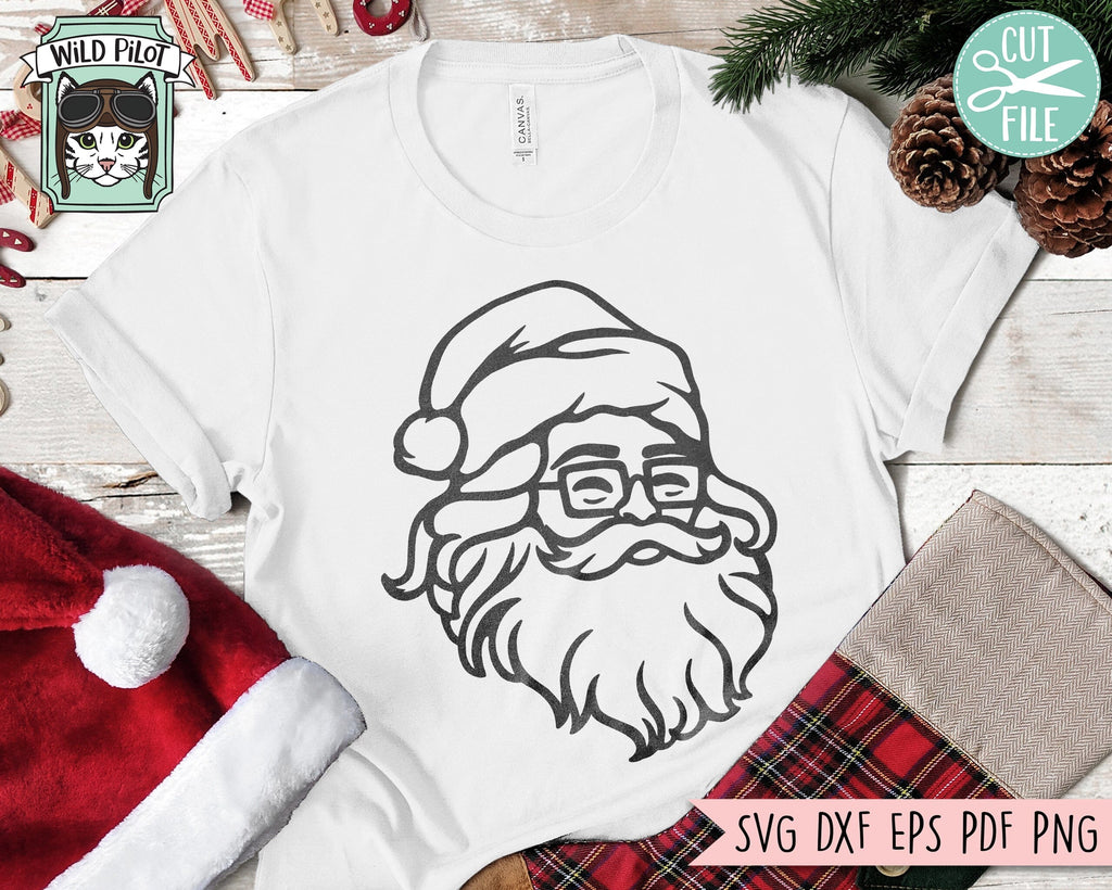 Santa Claus SVG file, Santa Face svg, Santa Claus png file, Merry ...