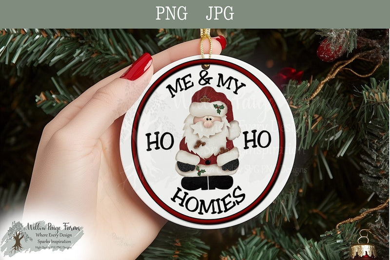 Santa Claus with Gingerbread Men – "Me & My Ho Ho Homies" Original Han ...