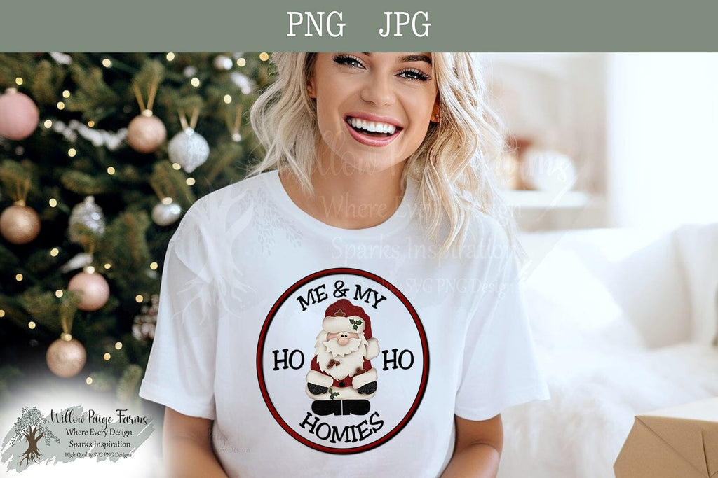Santa Claus with Gingerbread Men – "Me & My Ho Ho Homies" Original Han ...