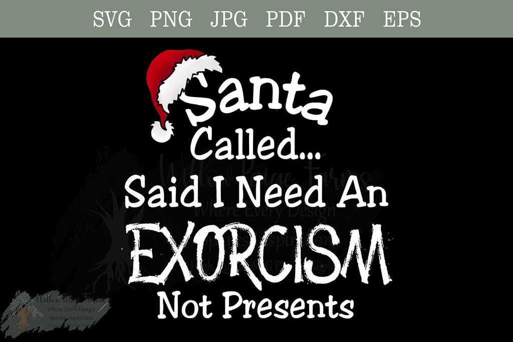 Santa funny Goth Christmas svg - So Fontsy