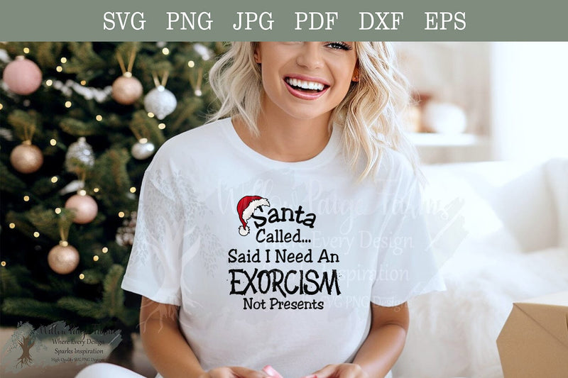 Santa funny Goth Christmas svg - So Fontsy