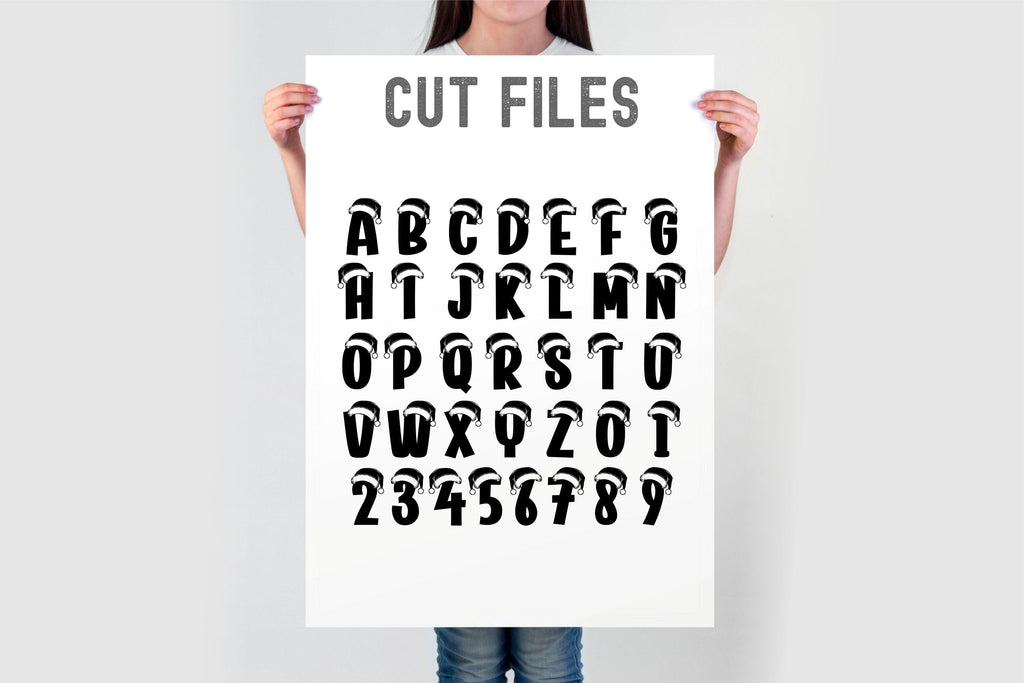 Santa Hat Font SVG, OTF, TTF | Christmas Font Svg Cut Files - So Fontsy