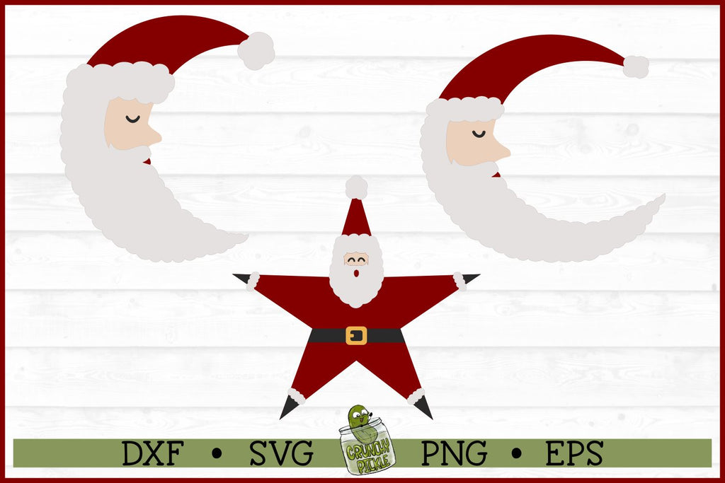 Santa Moons and Star SVG Files - So Fontsy