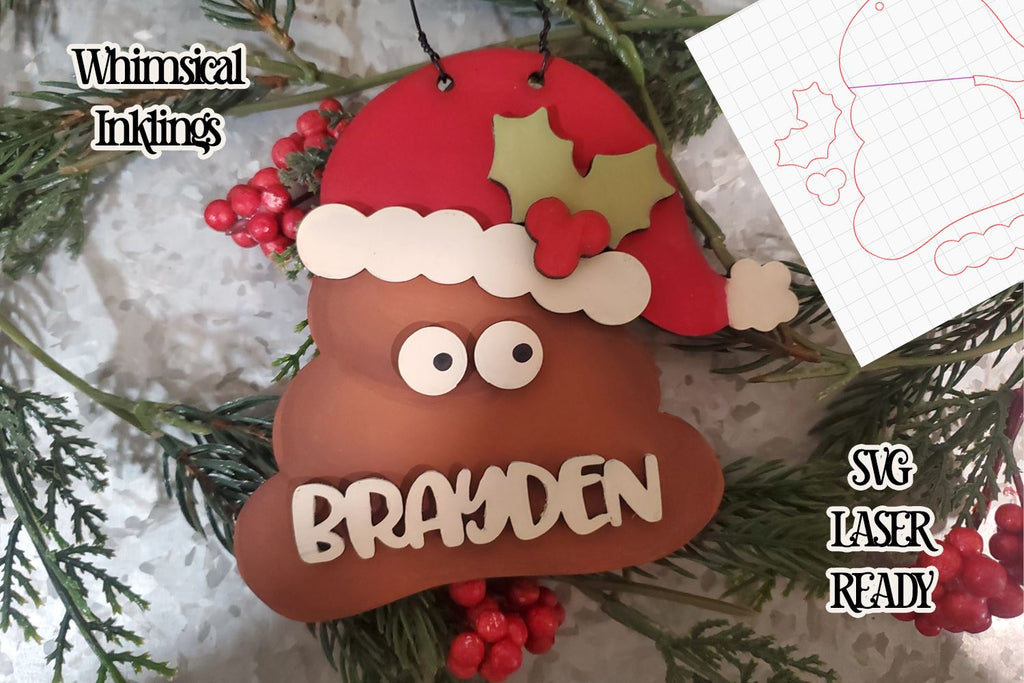 Santa Poo Ornament Laser SVG - So Fontsy