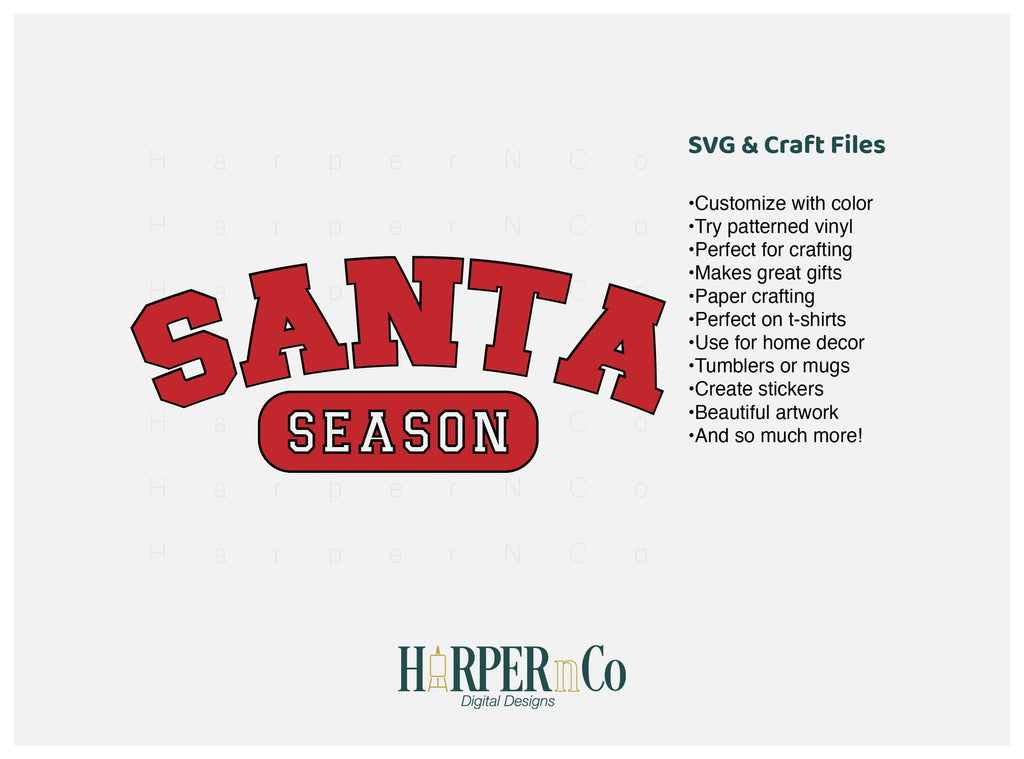 Santa Season SVG PNG Cut EPS File - So Fontsy