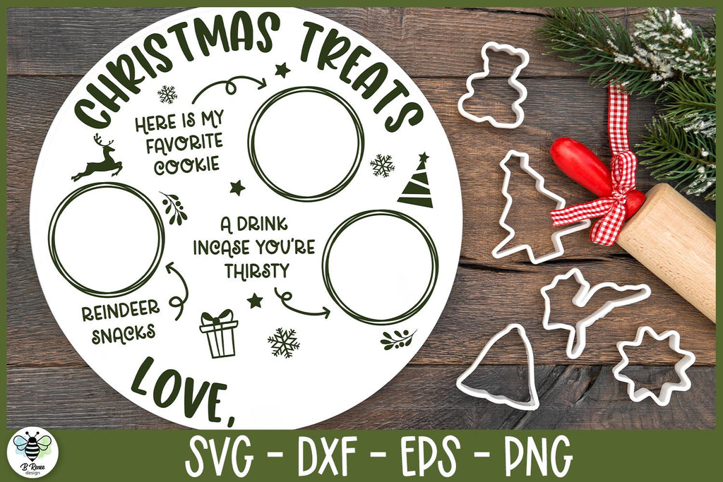 Santa Tray SVG | Christmas Treats Plate SVG | Christmas SVG - So Fontsy