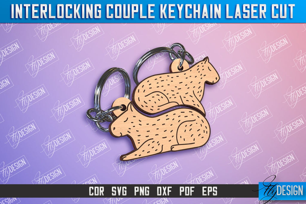 Animals Couple Keychain | Interlocking Couple Keychain Design | CNC ...