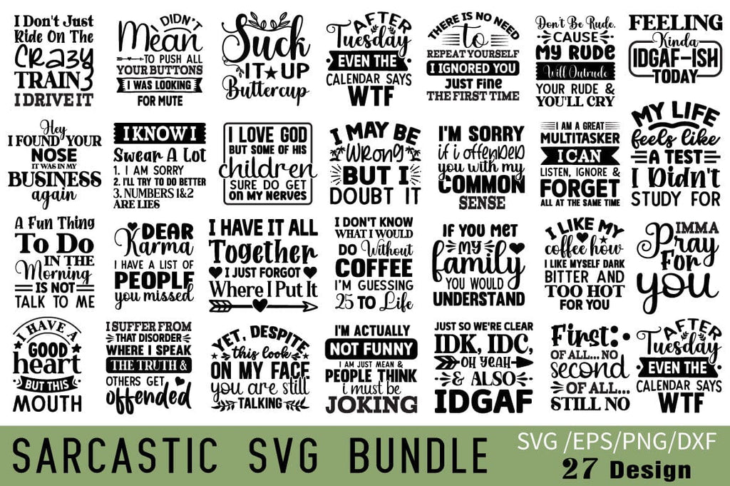 Sarcastic SVG Bundle - So Fontsy