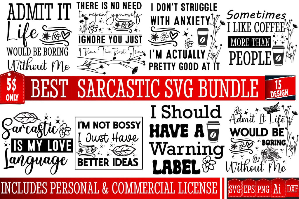 Sarcastic SVG Bundle,Sarcastic Sublimation Bundle,Funny SVG Bundle ...