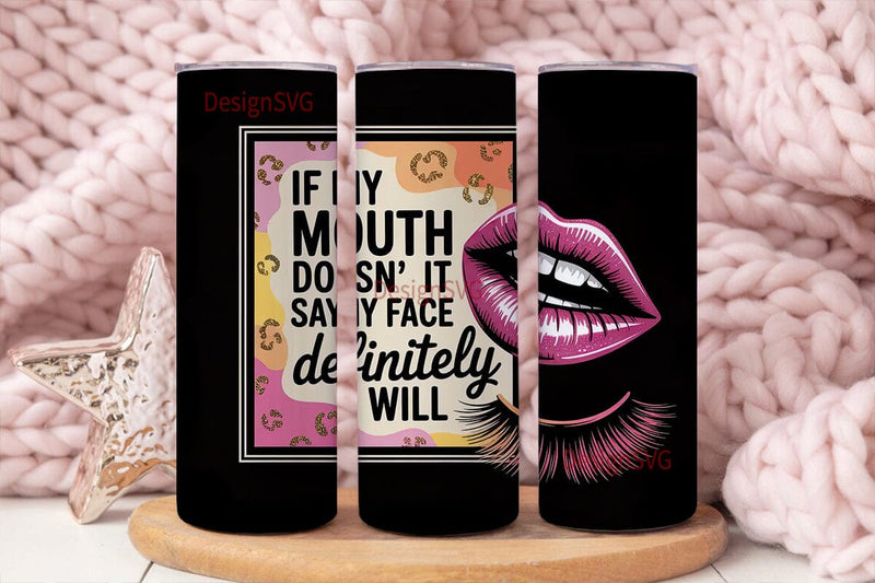 Sassy Lips 20oz Tumbler Wrap - So Fontsy