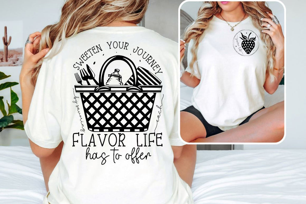 Savor life Front and Back SVG T shirt Design - So Fontsy