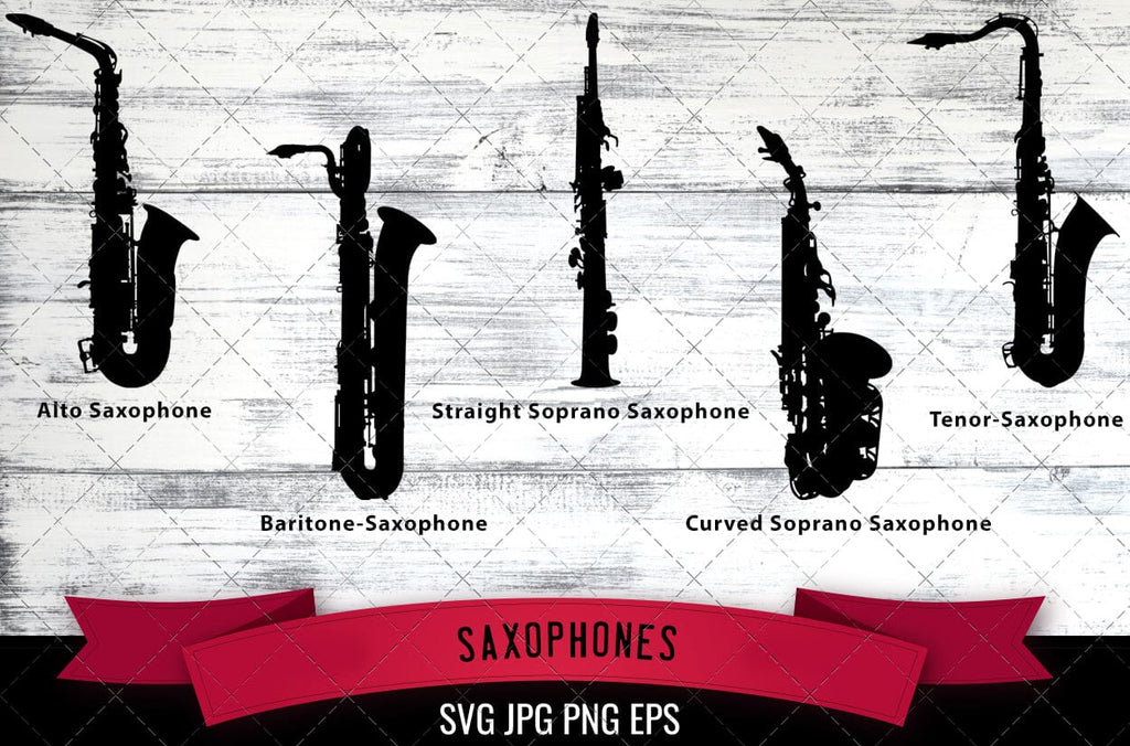 Saxophone SVG, Musical Instrument SVG - So Fontsy