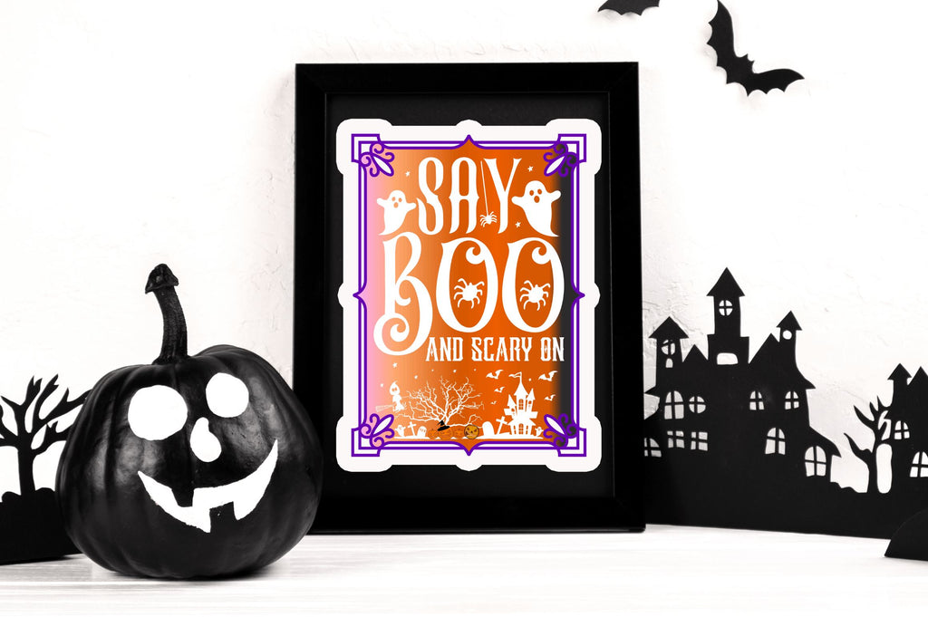 Say boo and scary Stickers Design - So Fontsy