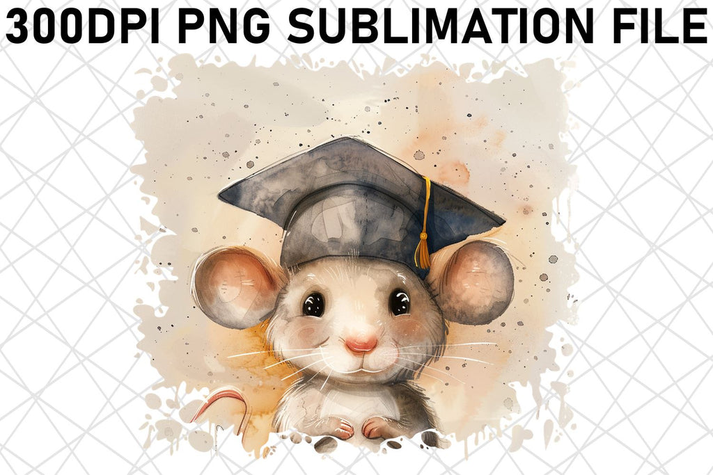 School Animal Cap Graduation Sublimation Design - So Fontsy