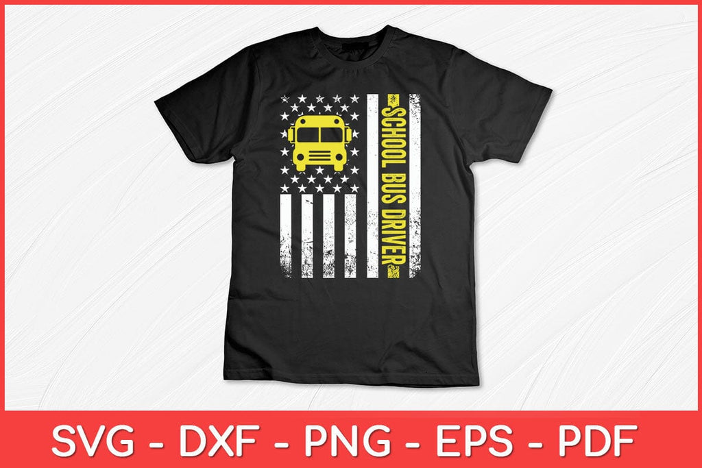 School Bus Driver American Flag School Bus Driver Svg Design - So Fontsy