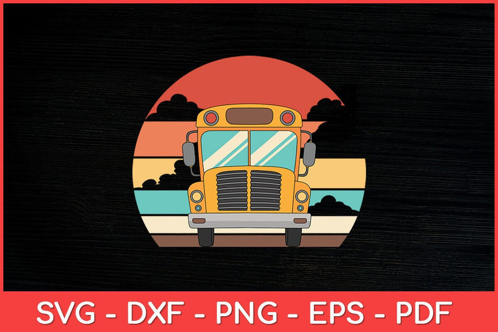 School Bus Driver Retro Yellow School Bus Svg Cut File - So Fontsy