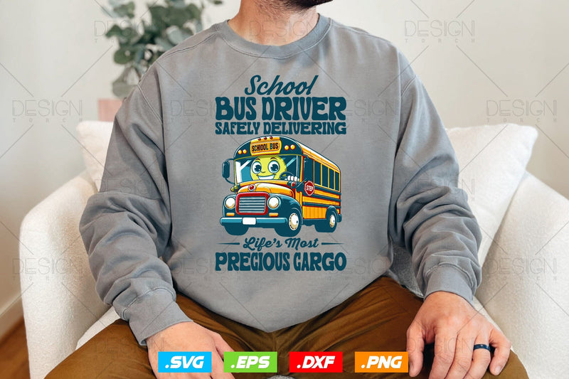 School Bus Driver Svg Png, Father's Day Svg, Bus Driver Gift , Safely ...