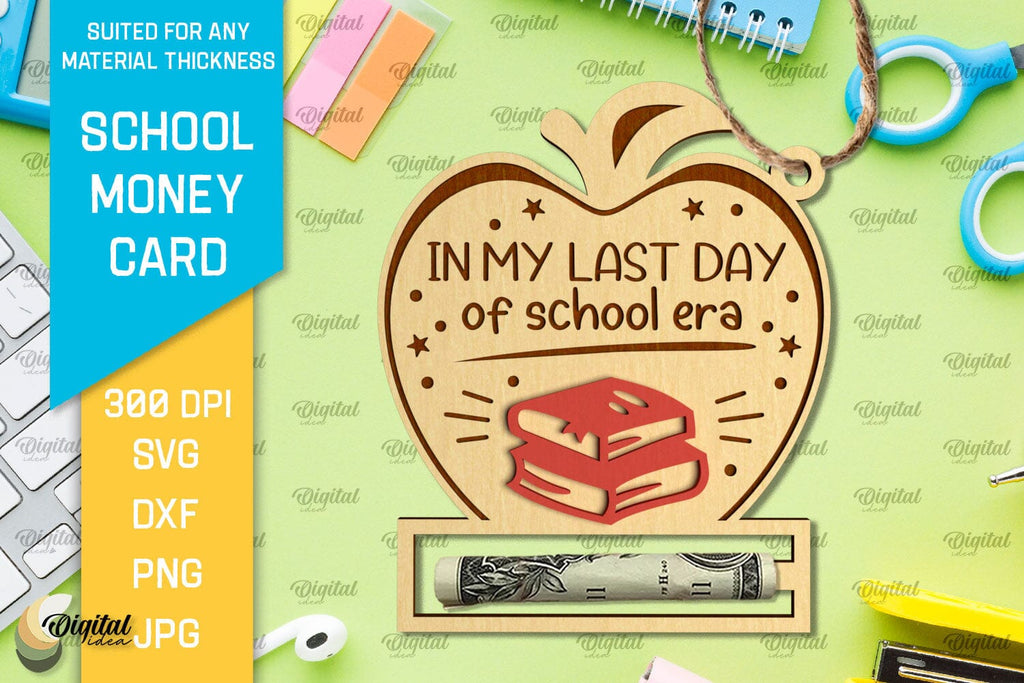 School Money Card SVG. School Money Holder Laser Cut - So Fontsy