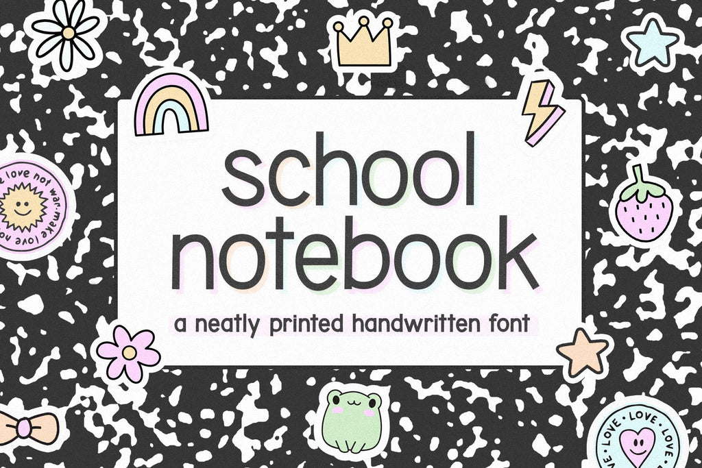 School Notebook - Cute Handwriting Font - So Fontsy