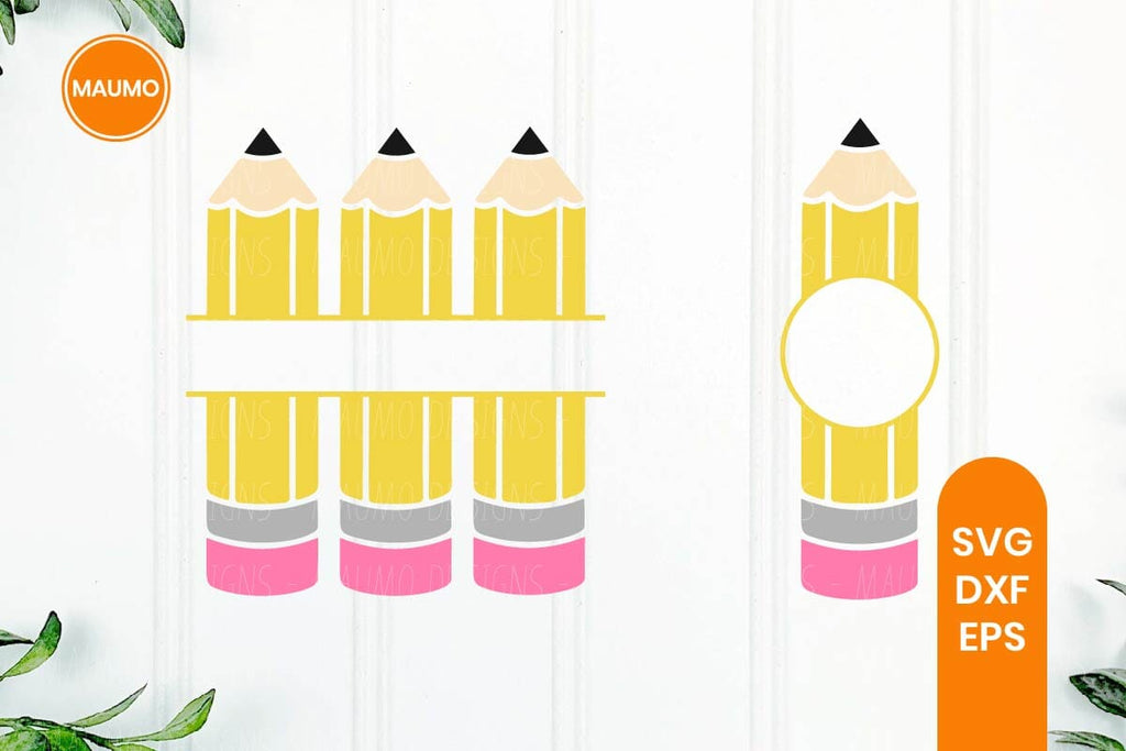 School Pencil Stationery monogram svg - So Fontsy