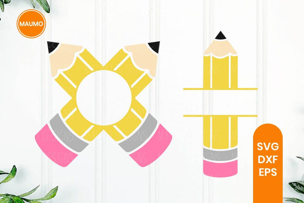 School Pencil Stationery monogram svg - So Fontsy