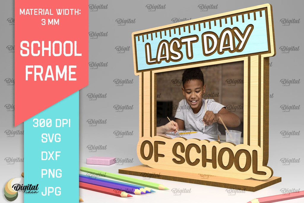 School Wooden Photo Frame Laser Cut. School Frame SVG - So Fontsy