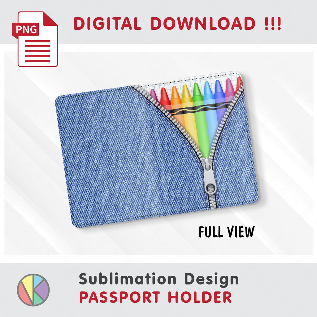 School Zipper pattern - Passport Holder sublimation. - So Fontsy
