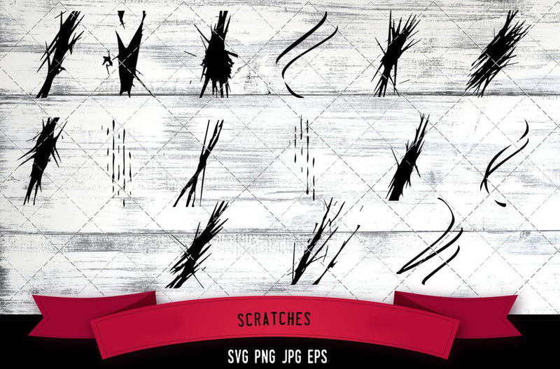 Scratches Vector Bundle - JPG, SVG, PNG, EPS - Digital Download with ...