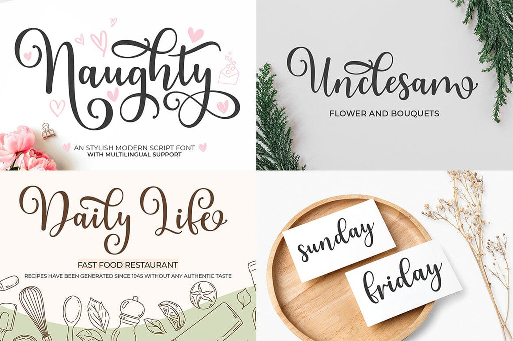 Script Sociality Font Bundles Collection - So Fontsy