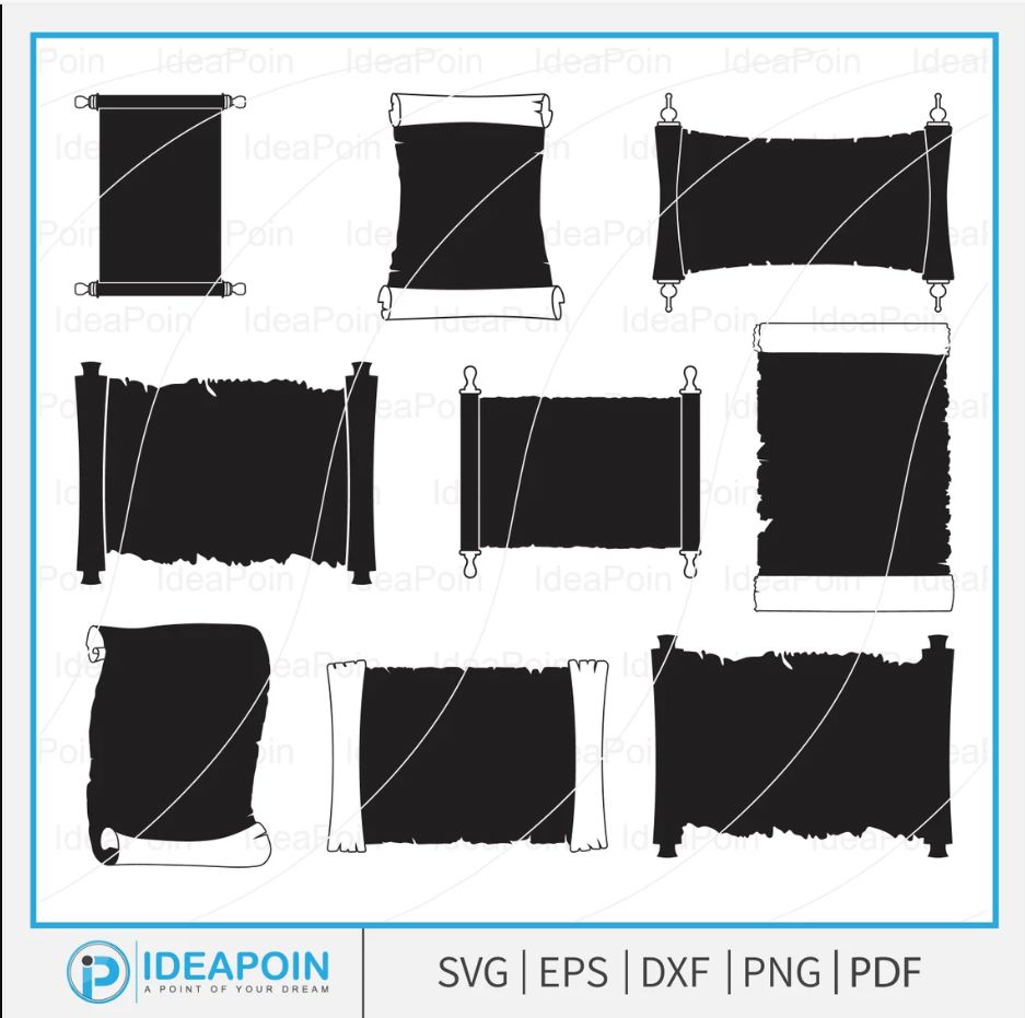 Scroll Paper Svg, Blank Treasure Map Vector, Doodle Scroll Paper Svg ...