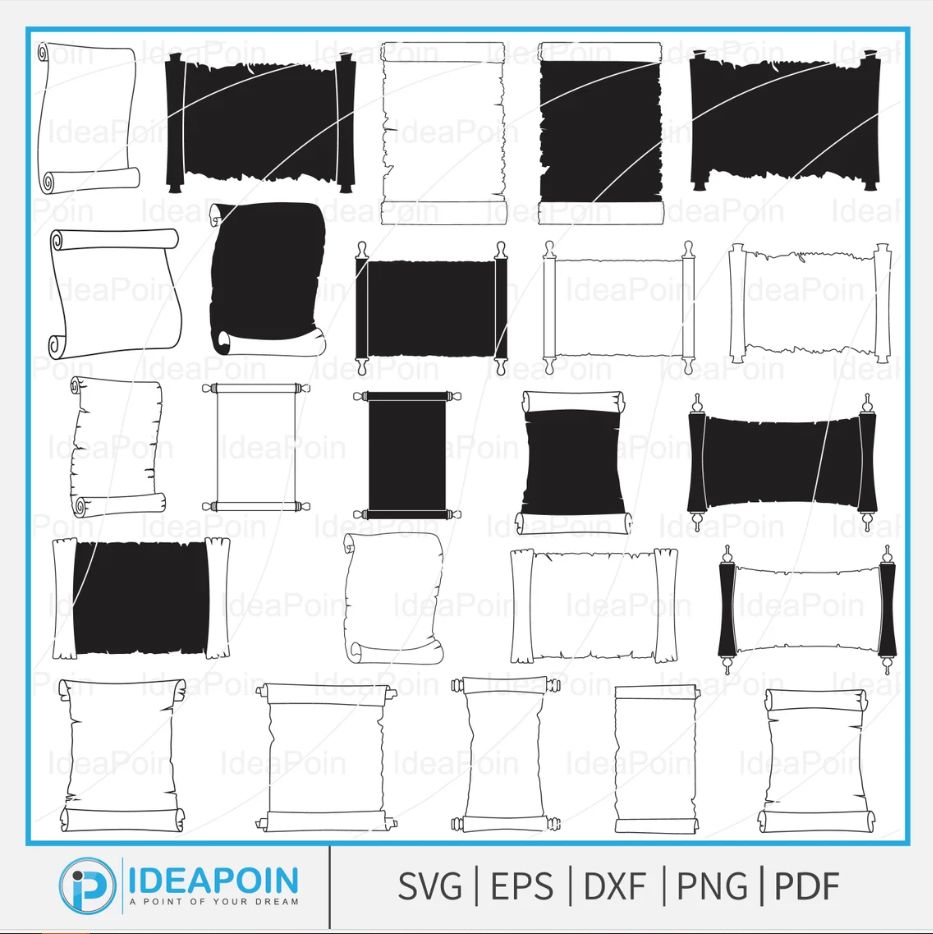 Scroll Paper Svg, Blank Treasure Map Vector, Doodle Scroll Paper Svg ...