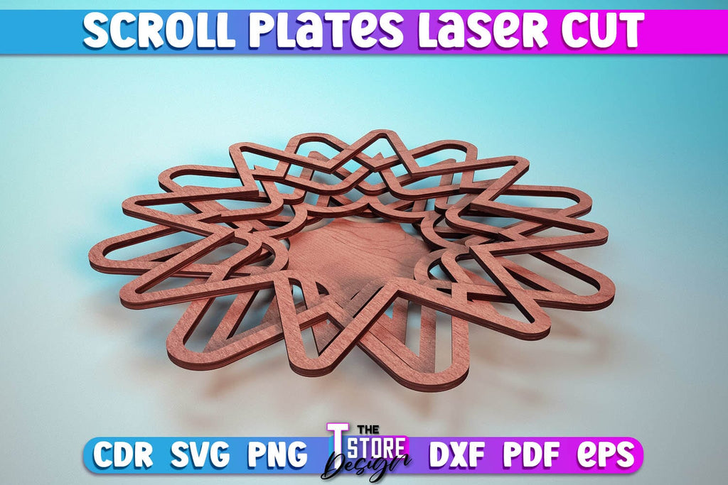 Scroll Plates Laser Cut | Home Laser Cut Design | CNC Files - So Fontsy