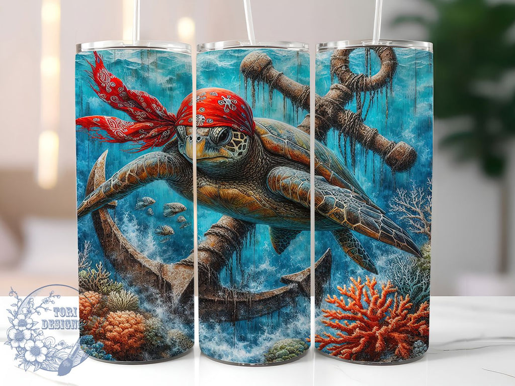Sea Turtle Ocean Life Tumbler Wrap, Ocean Life Tumbler Wrap, 20oz ...