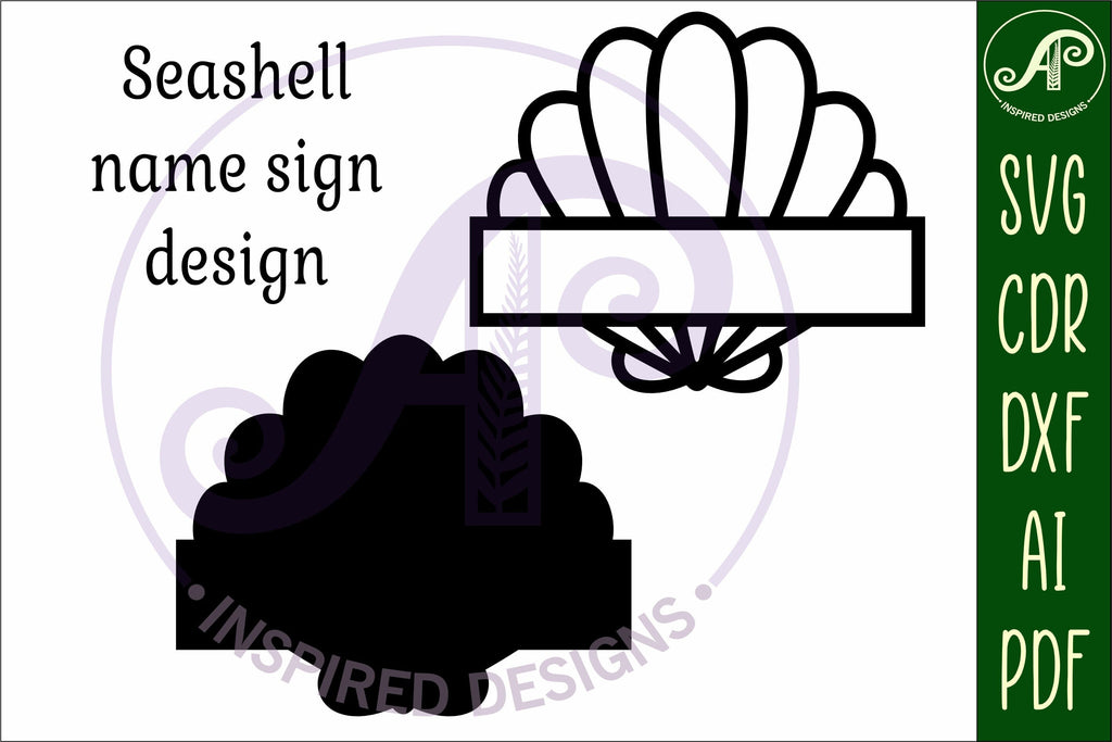 Seashell name sign svg laser cut template - So Fontsy