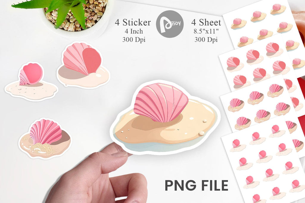 Seashell Sticker - So Fontsy